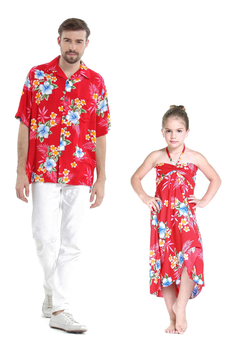 Father Daughter Kalani Set in Hibiscus Red – Hawaii Hangover