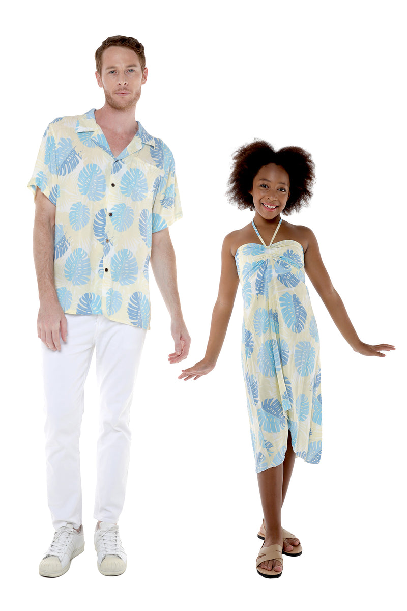 Father Daughter Kalani Set in Pacific Palm Cream – Hawaii Hangover