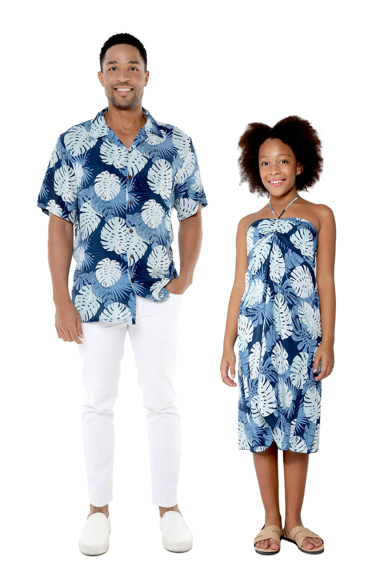 Father Daughter Kalani Set in Pacific Palm Navy – Hawaii Hangover