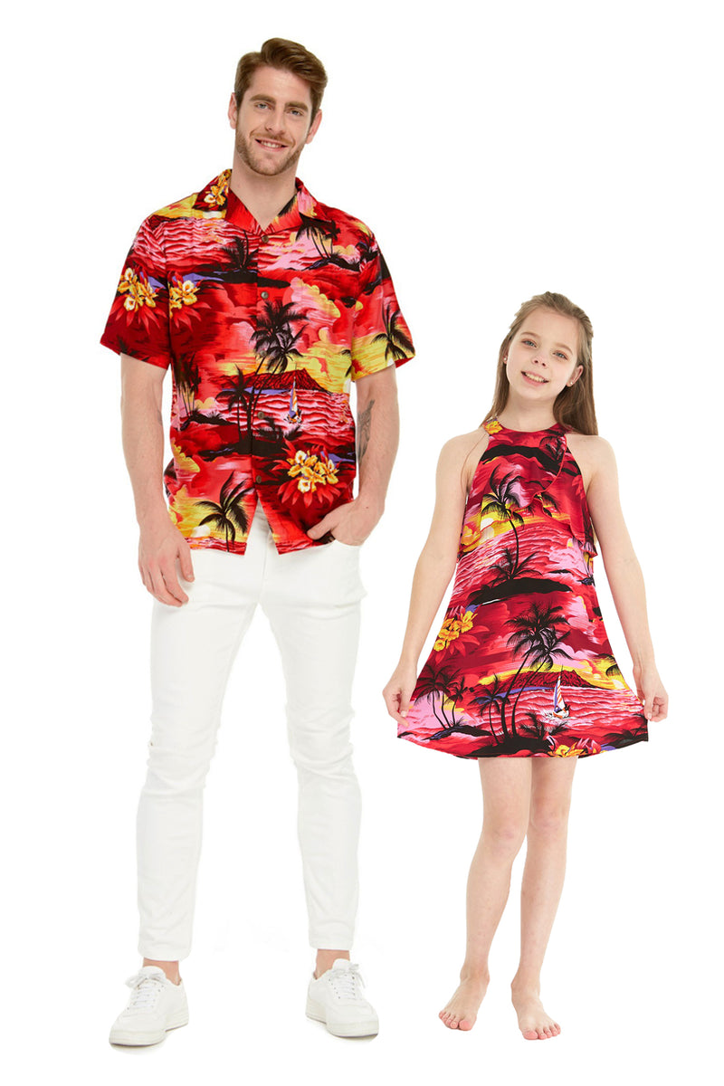 Father Daughter Malia Set in Sunset Red – Hawaii Hangover