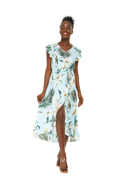 Women Wrap Ruffle Dresses – Tagged "Wispy Cereus"– Hawaii Hangover