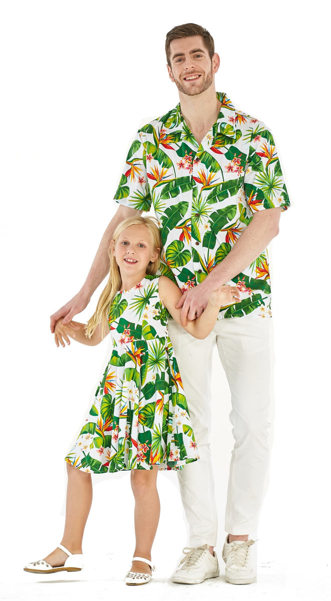 Father Daughter Laulea Set Bird of Paradise White – Hawaii Hangover