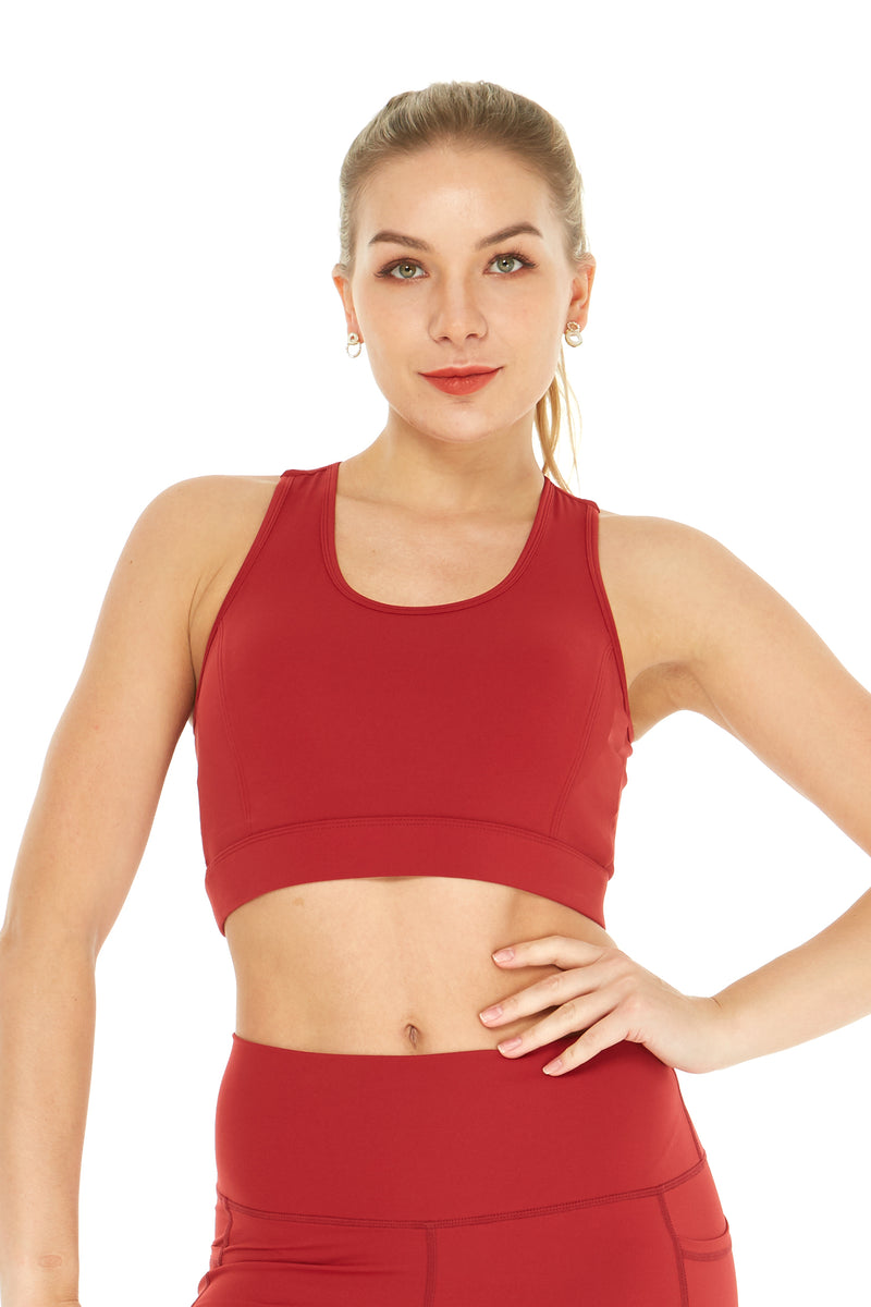Women's Athletic Bra Top in Solid Red – Hawaii Hangover